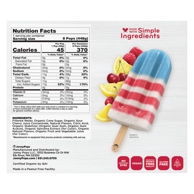Organic Star-Spangled Flag Ice Pops | JonnyPops